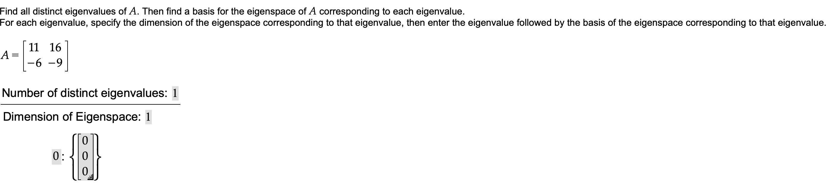 Solved Find all distinct eigenvalues of A. Then find | Chegg.com