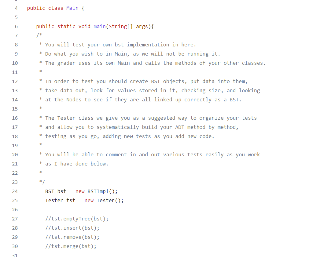 Solved Please help with java in BSTImpl.java, please test | Chegg.com