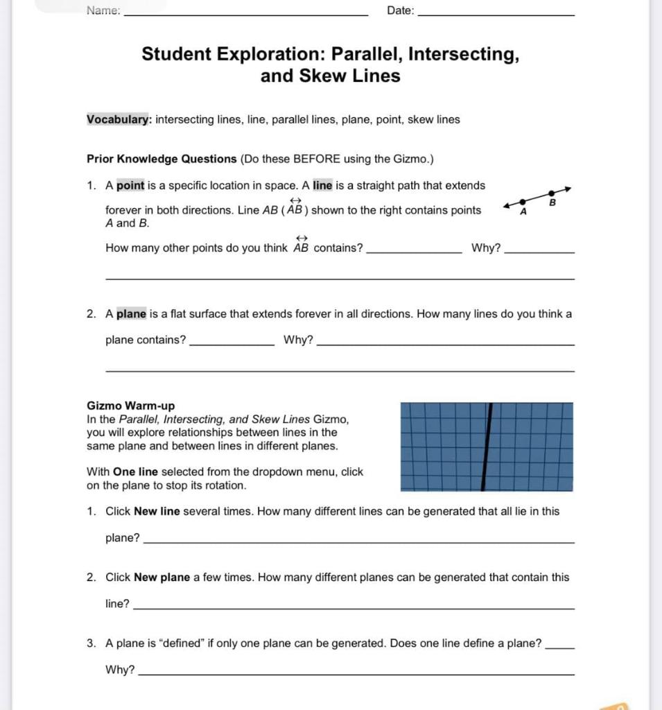 Solved Name: Date: Student Exploration: Parallel, | Chegg.com