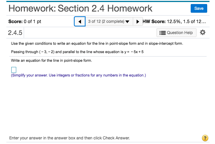 Solved Save Homework Section 2 4 Homework Score 0 Of 1 Pt