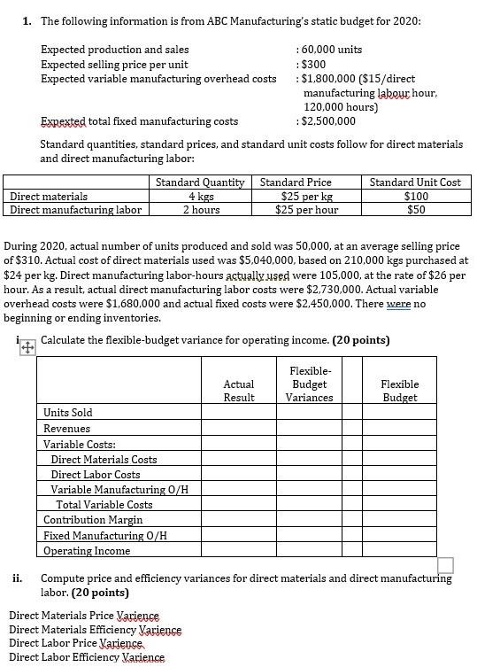Solved 1. The following information is from ABC | Chegg.com