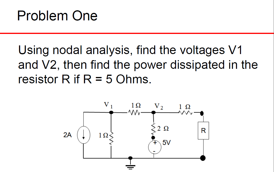 Solved Problem One Using nodal analysis, find the voltages | Chegg.com
