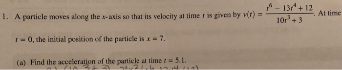 Solved A particle moves along the x-axis so that its | Chegg.com