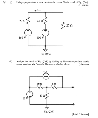 Solved Q2. (a) Using superposition theorem, calculate the | Chegg.com