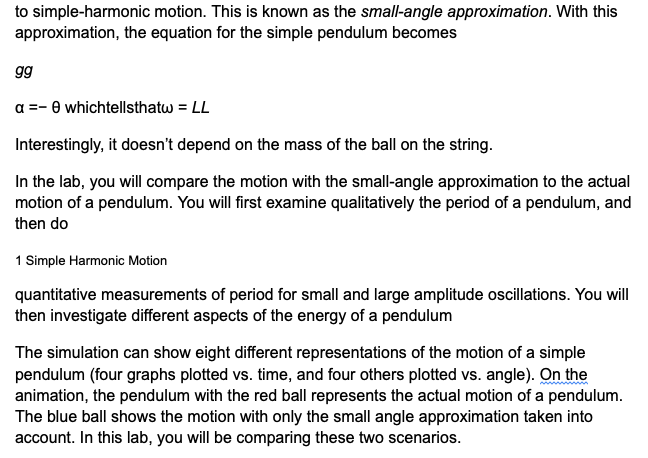 Simple Harmonic Motion - Simulation Simulation link: | Chegg.com