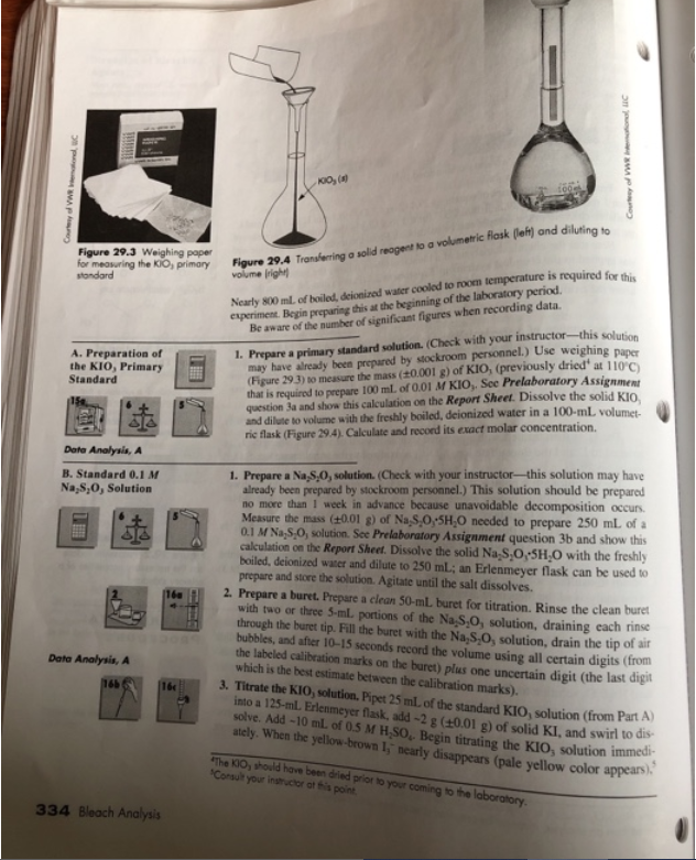 Experiment 29 Bleach Analysis Bleach is used for | Chegg.com