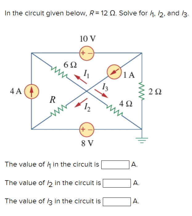 Solved In the circuit given below, R=12 Omega. Solve for | Chegg.com