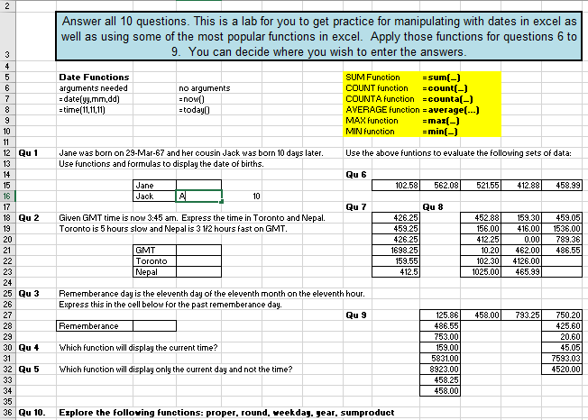 Answer all 10 questions. This is a lab for you to get | Chegg.com