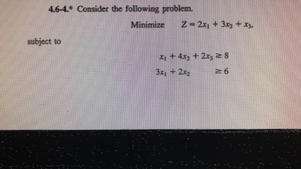 Solved 4.6-4. Consider the following problem. Minimize Z = | Chegg.com