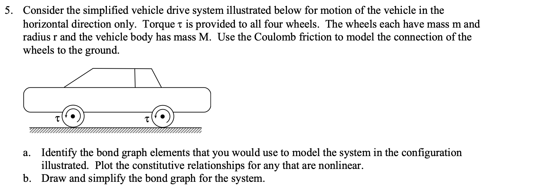5. Consider the simplified vehicle drive system | Chegg.com