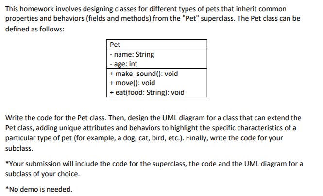 Solved This homework involves designing classes for | Chegg.com