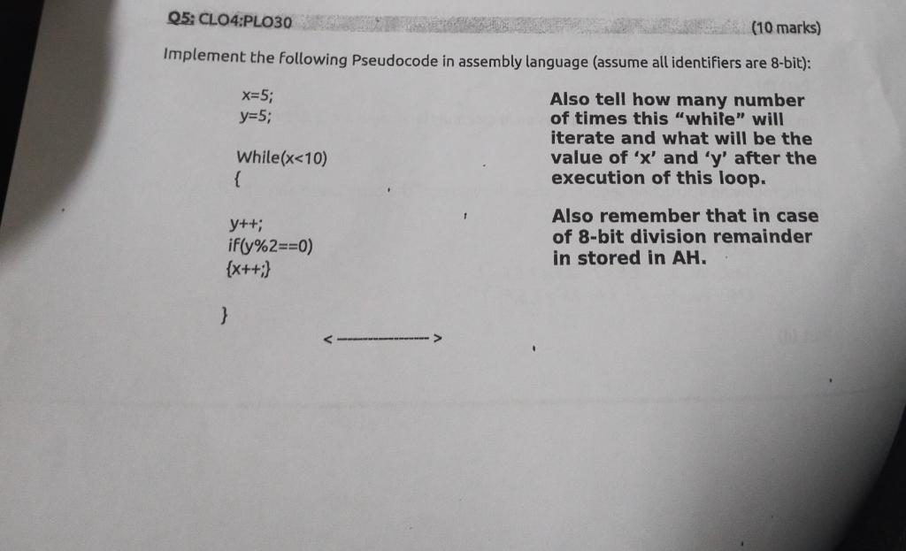 Solved Q5: CLO4:PLO30 (10 marks) Implement the following | Chegg.com