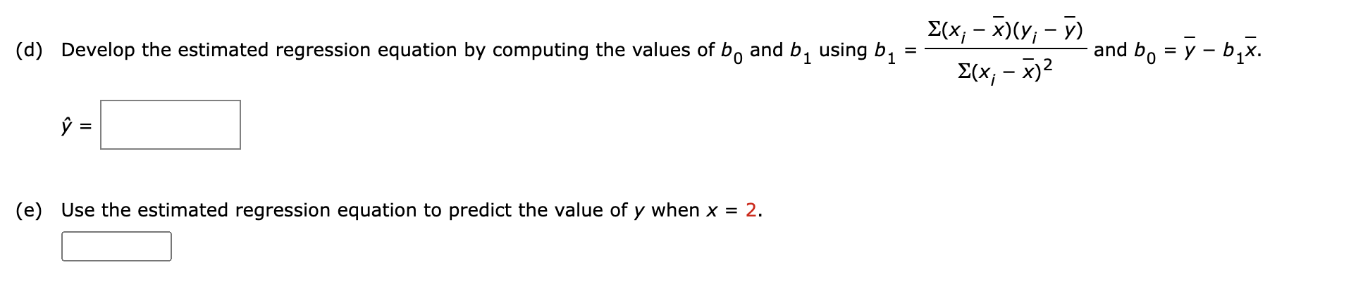 Solved D ﻿develop The Estimated Regression Equation By 5107