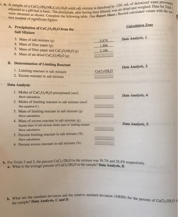 Solved . a. A sample of a CaCl-2H,O/K CO H ,O solid salt | Chegg.com