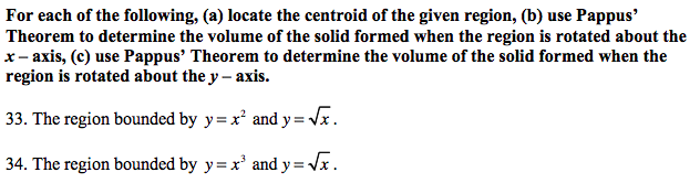 Solved Pappus For each of the following, (a) locate the | Chegg.com