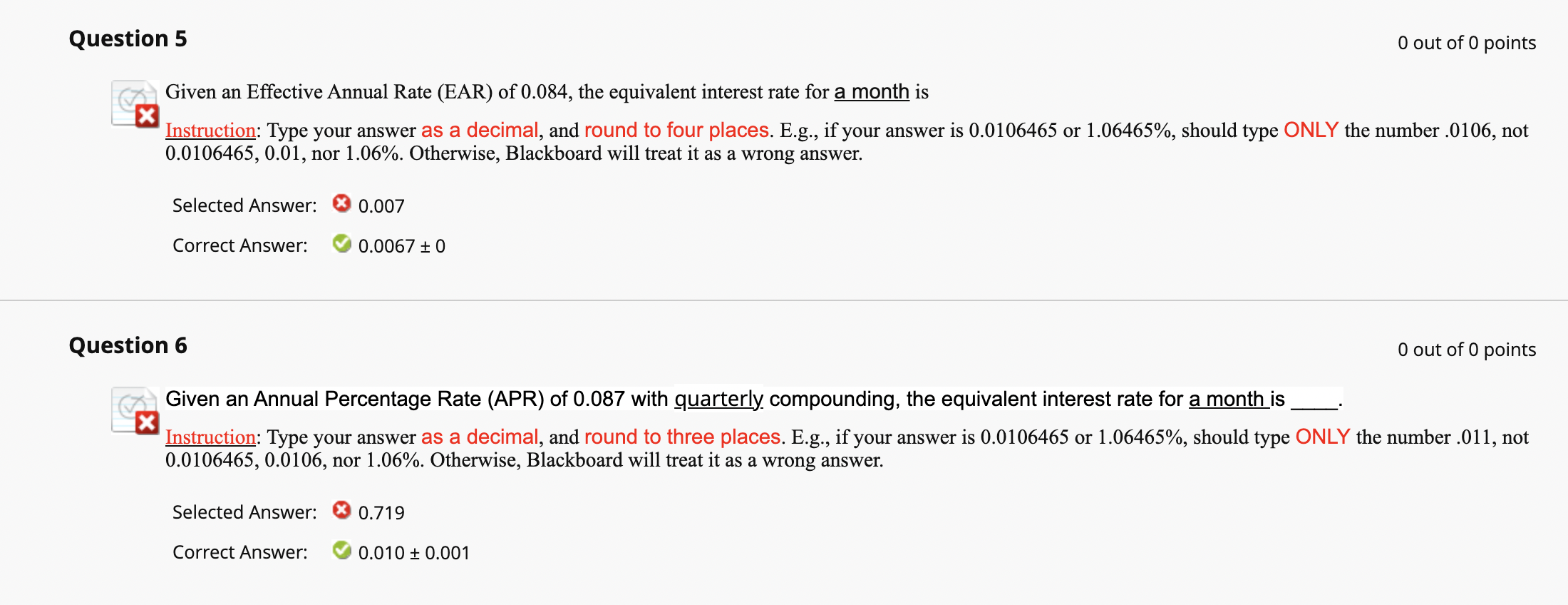 Solved Given an Effective Annual Rate (EAR) of 0.084, the | Chegg.com