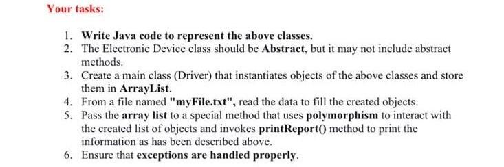Solved PLEASE : use arraylist and files in your answer USING | Chegg.com