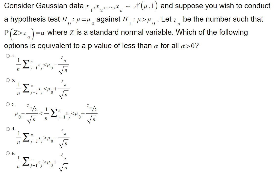 Solved Consider Gaussian data \\( x_{1}, x_{2}, \\ldots, | Chegg.com