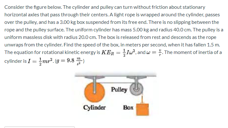 Solved Consider the figure below. The cylinder and pulley | Chegg.com