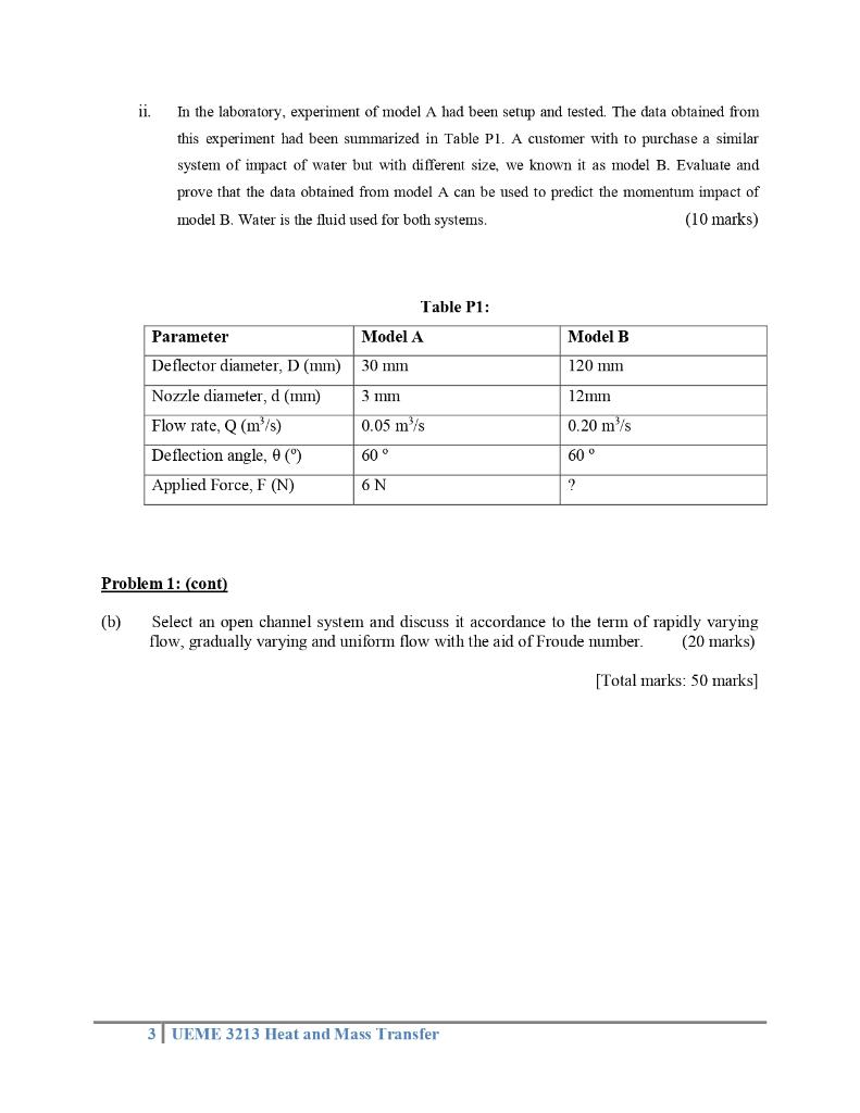Solved ii. In the laboratory, experiment of model A had been | Chegg.com