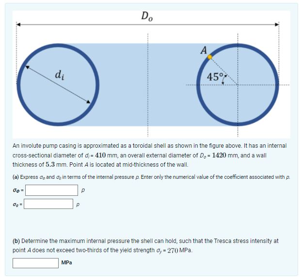 An involute pump casing is approximated as a toroidal | Chegg.com
