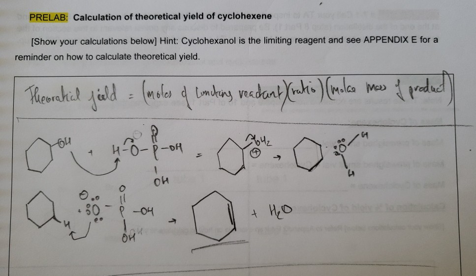 Solved find the theoretical yield of cyclohexene if 1ml of | Chegg.com