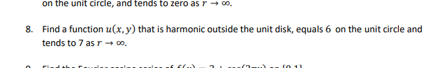 Solved Find a function u(x,y) that is harmonic outside the | Chegg.com