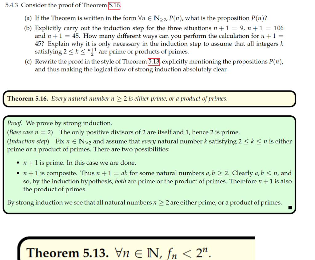 Solved 5.4.3 Consider the proof of Theorem 5.16 (a) If the | Chegg.com