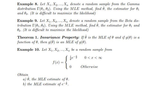 Solved Example 8. Let X1, X2, ..., X, denote a random sample | Chegg.com