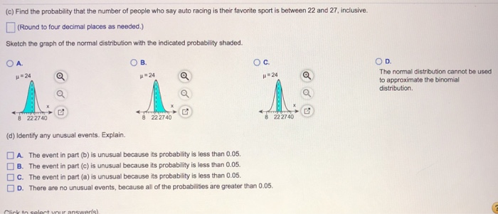 Solved Decide whether you can use the normal distribution to | Chegg.com