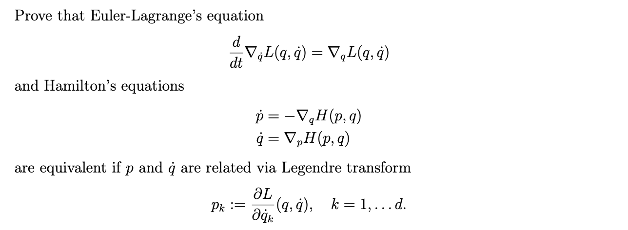 Solved Prove that Euler-Lagrange's | Chegg.com