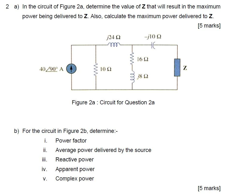 Solved 2 a) In the circuit of Figure 2a, determine the value | Chegg.com