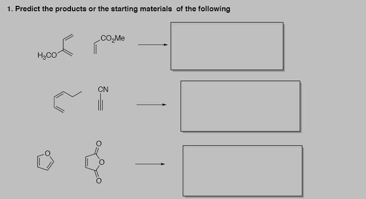 Solved 1. Predict the products or the starting materials of | Chegg.com