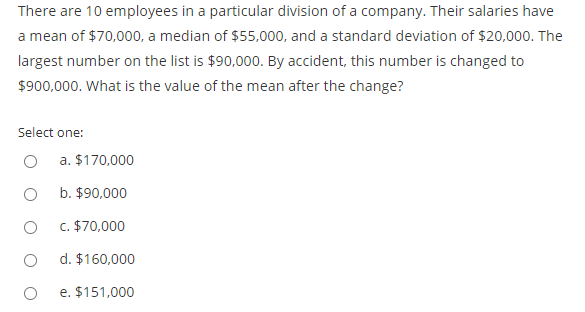 Solved There are 10 employees in a particular division of a | Chegg.com