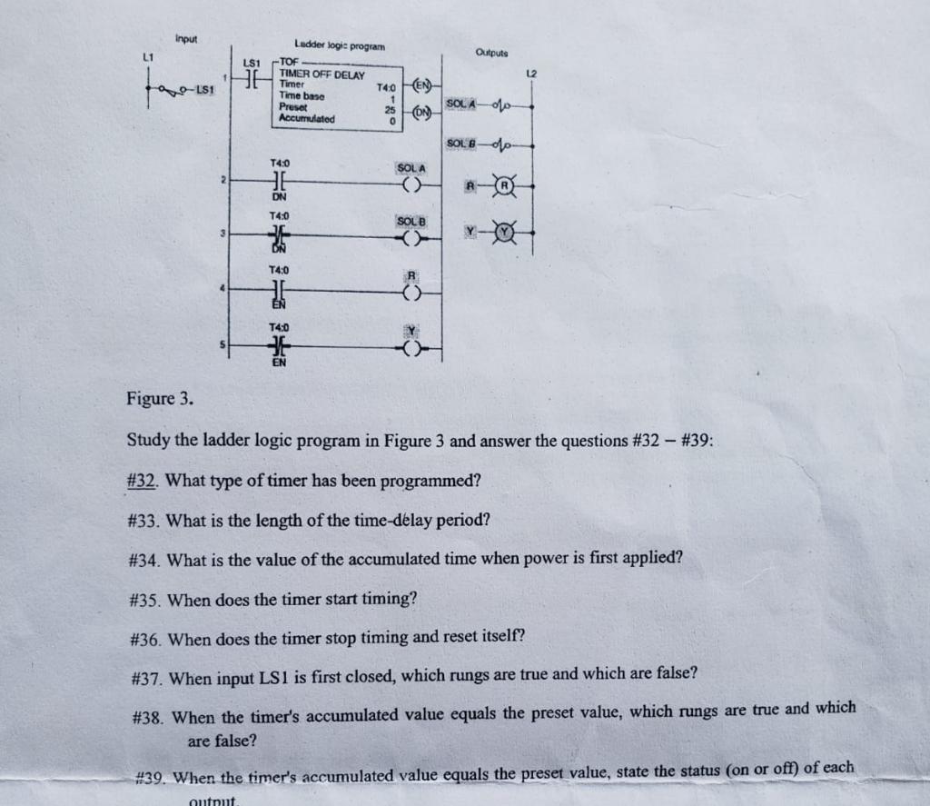 Solved study the ladder logic program in figure 3 and answer | Chegg.com