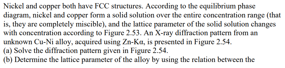 Solved Nickel and copper both have FCC structures. According | Chegg.com