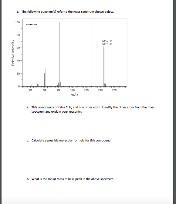 Solved 1. The following question(s) refer to the mass | Chegg.com