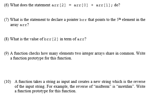 Solved What does the statement arr[2] = arr[0] + arr[1]; do? | Chegg.com