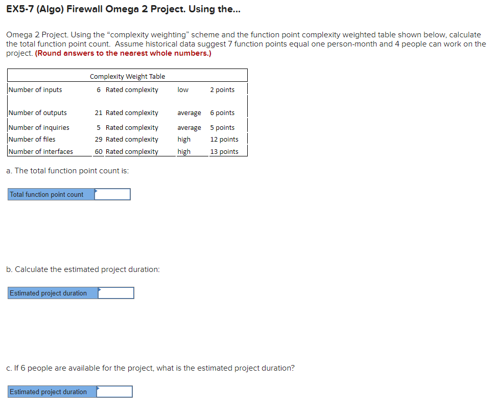 Solved EX5-7 (Algo) Firewall Omega 2 Project. Using the... | Chegg.com