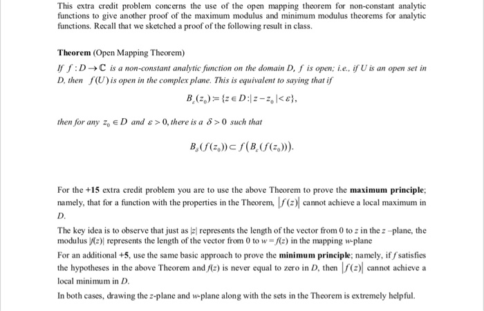 Solved complex variables/analysisuse open mapping theorem to | Chegg.com