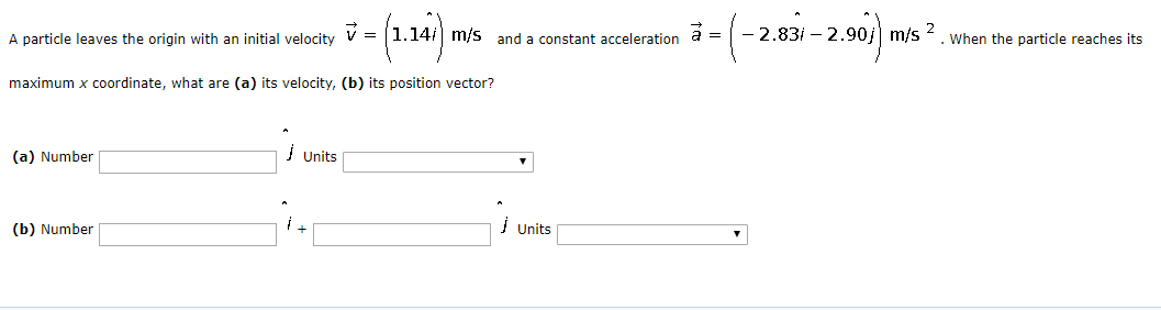 Solved A particle leaves the origin with an initial velocity | Chegg.com