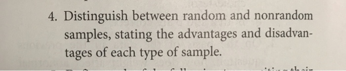 Solved 4. Distinguish between random and nonrandom samples, | Chegg.com