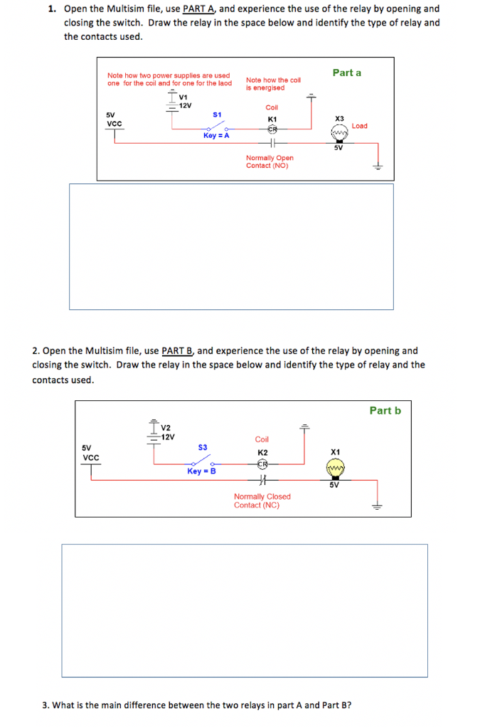 Solved 1. Open the Multisim file, use PART A, and experience | Chegg.com
