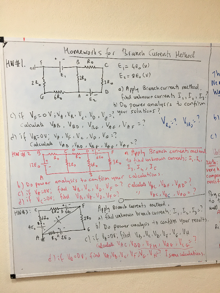Solved HW#l. Homeworks for l c Branch Currents Method E, = | Chegg.com