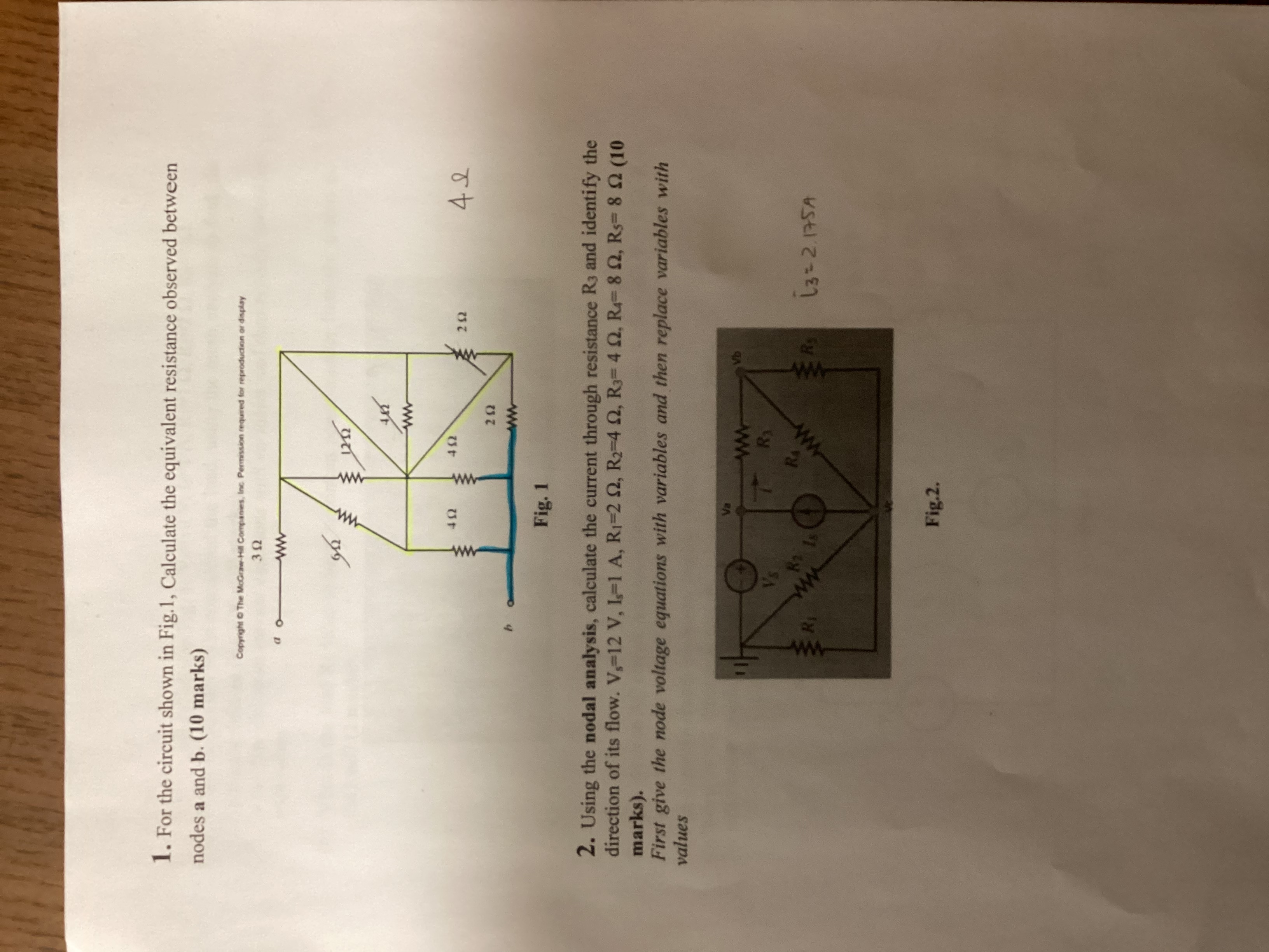 Solved Using the nodal analysis, calculate the current | Chegg.com