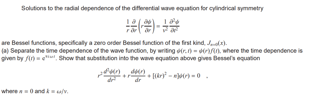 Solved Solutions to the radial dependence of the | Chegg.com