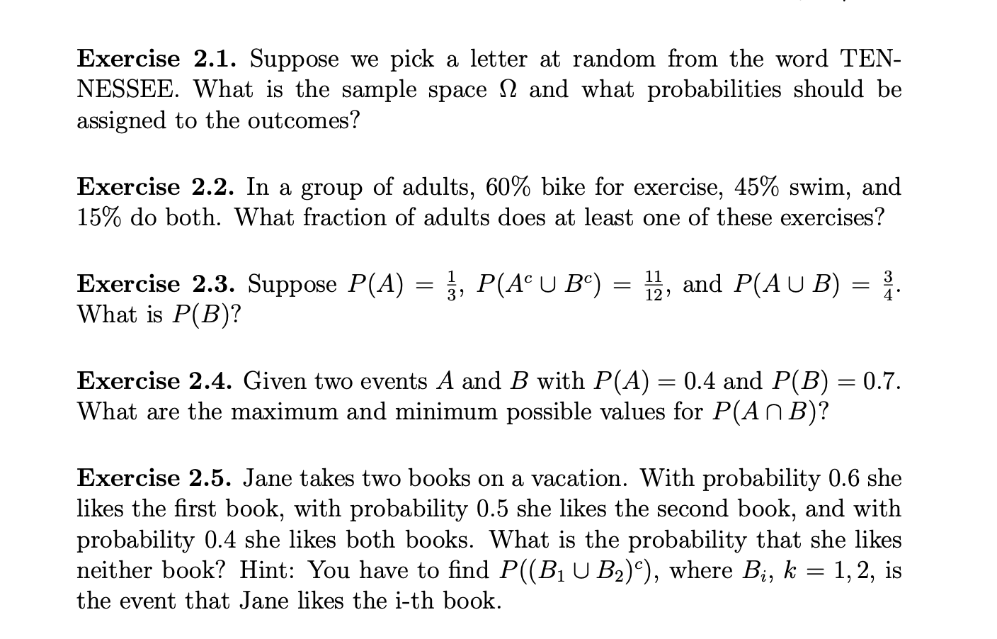 Solved Exercise 2.1. Suppose we pick a letter at random from | Chegg.com