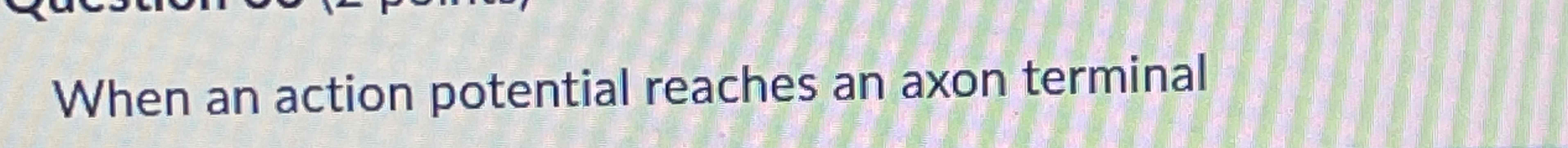 Solved When an action potential reaches an axon terminal | Chegg.com