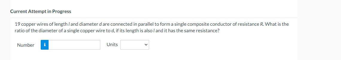 Solved Current Attempt in Progress19 ﻿copper wires of length | Chegg.com