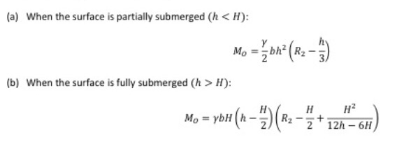 Solved This is a hydrostatic moment equation. It has been | Chegg.com